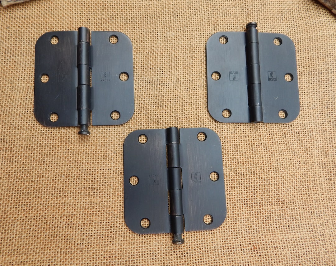 3 Large Hager Hinges / 3 Unused Bronze Finish Large Hager Hinges / 3 1/ ...