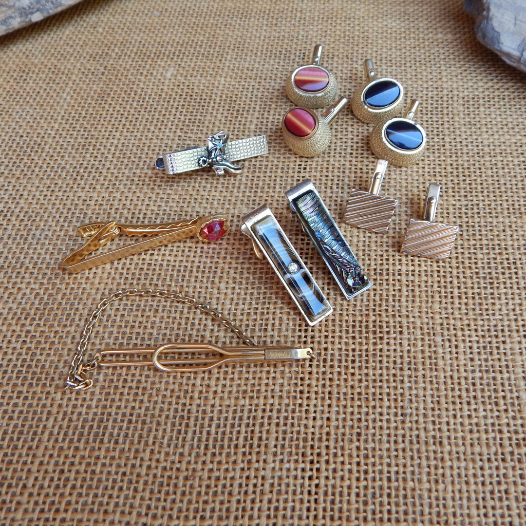 Vintage Cuff Links (3 Pair) & Tie Clips (5 Clips/bar) ~ Swank ...