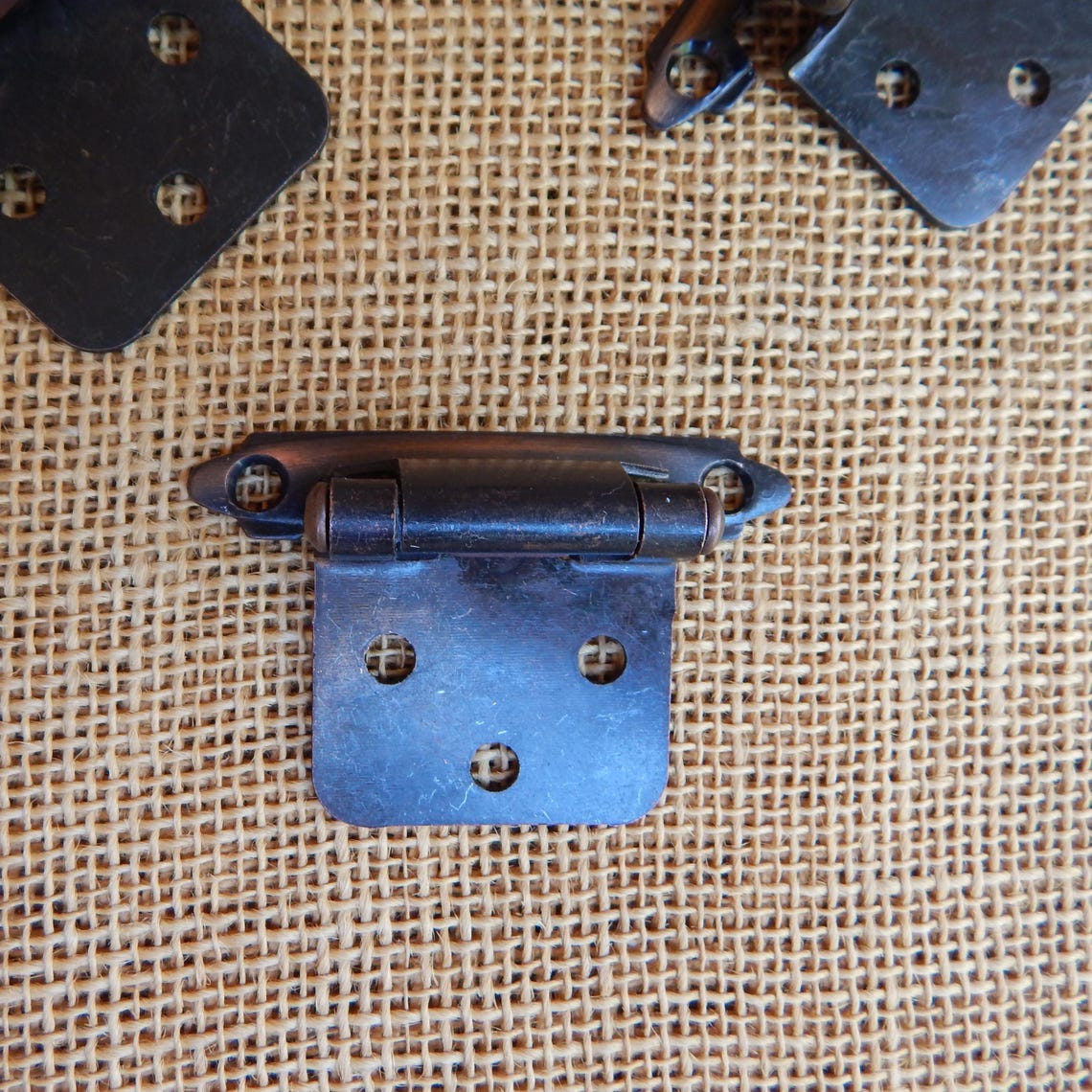 4 Antique Copper Metal Hinges With Screws ~ 4 Cabinet Hinges ~ Antique ...