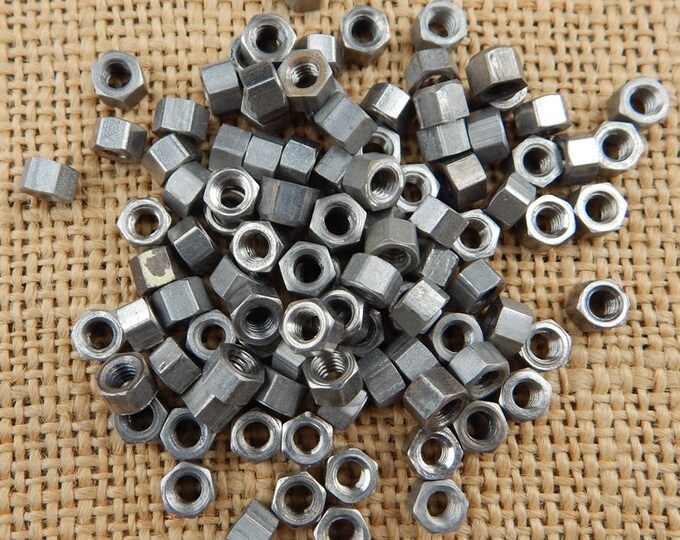 102 Small Hex Nuts / NOS 1/4" Hex Nuts for Jewelry Making / NOS 1/4 ...