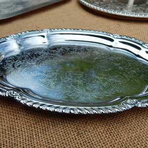 3 Serving Trays / WM Rogers 870 Silver Plated Round Tray / Keystoneware ...