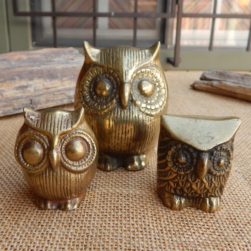Brass Owls - Etsy