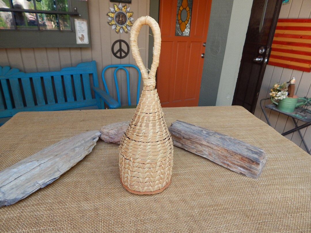 Vintage Hand Woven Ceremonial Shaker ~ Handmade Grass Woven Shaker With ...