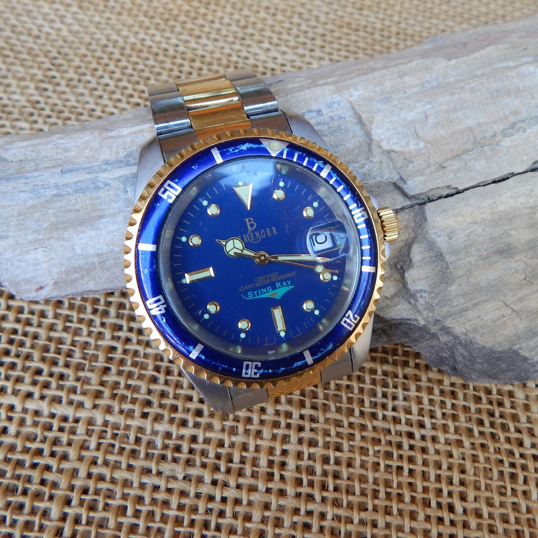 Berenger Stingray Water Resistant Divers Watch ~ Royal Blue Face and ...