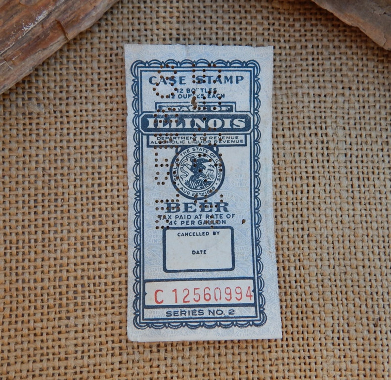 Case Stamp / Beer Tax Case Stamp / State of Illinois Dept of | Etsy