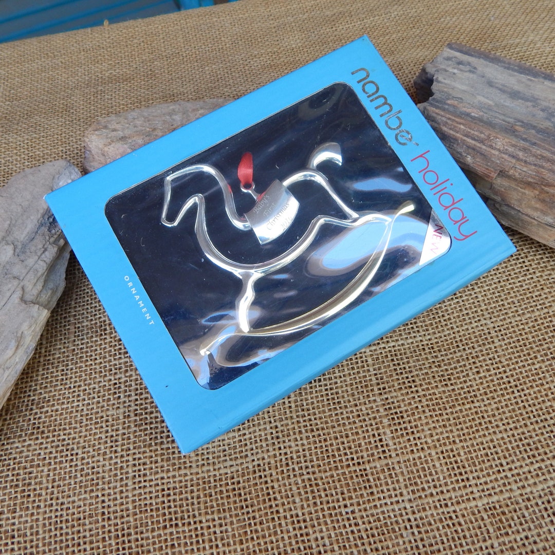 Nambe' Holiday Ornament ~ Nambe' Rocking Horse Ornament ~ Nambe' Baby's ...