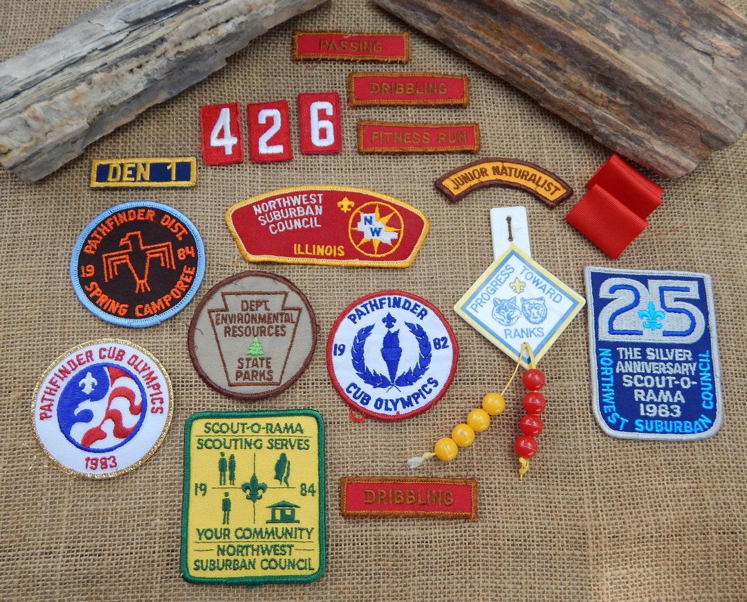 Cub Scout Patches / 17 Cub Scout Patches and 2 Ribbons / 1982~1983~1984 ...