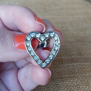 AVON Rhinestone Heart Pin ~ Clear Glass Rhinestone Heart Pin ~ 1980's ...