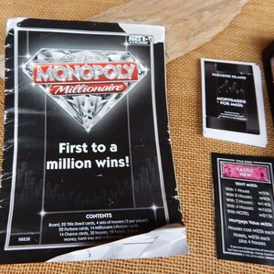 Monopoly Millionaire Ephemera Monopoly Millionaire Game Cards, Game ...