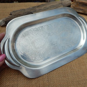 3 Serving Trays / WM Rogers 870 Silver Plated Round Tray / Keystoneware ...