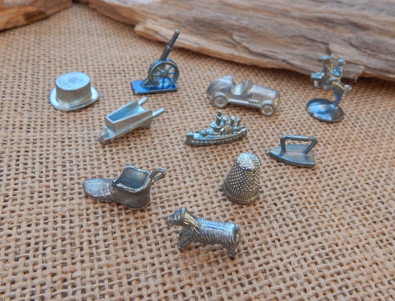 10 Monopoly Game Tokens ~ 10 Monopoly Game Pieces ~ Monopoly Tokens for ...