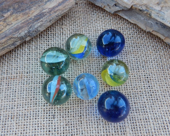 7 Boulder Marbles or Shooter Marbles / 1970's Cat Eye & | Etsy