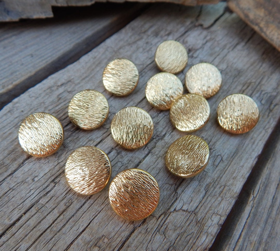 12 Textured Flat Top Buttons 15mm / Shank Style Flat Top Textured ...