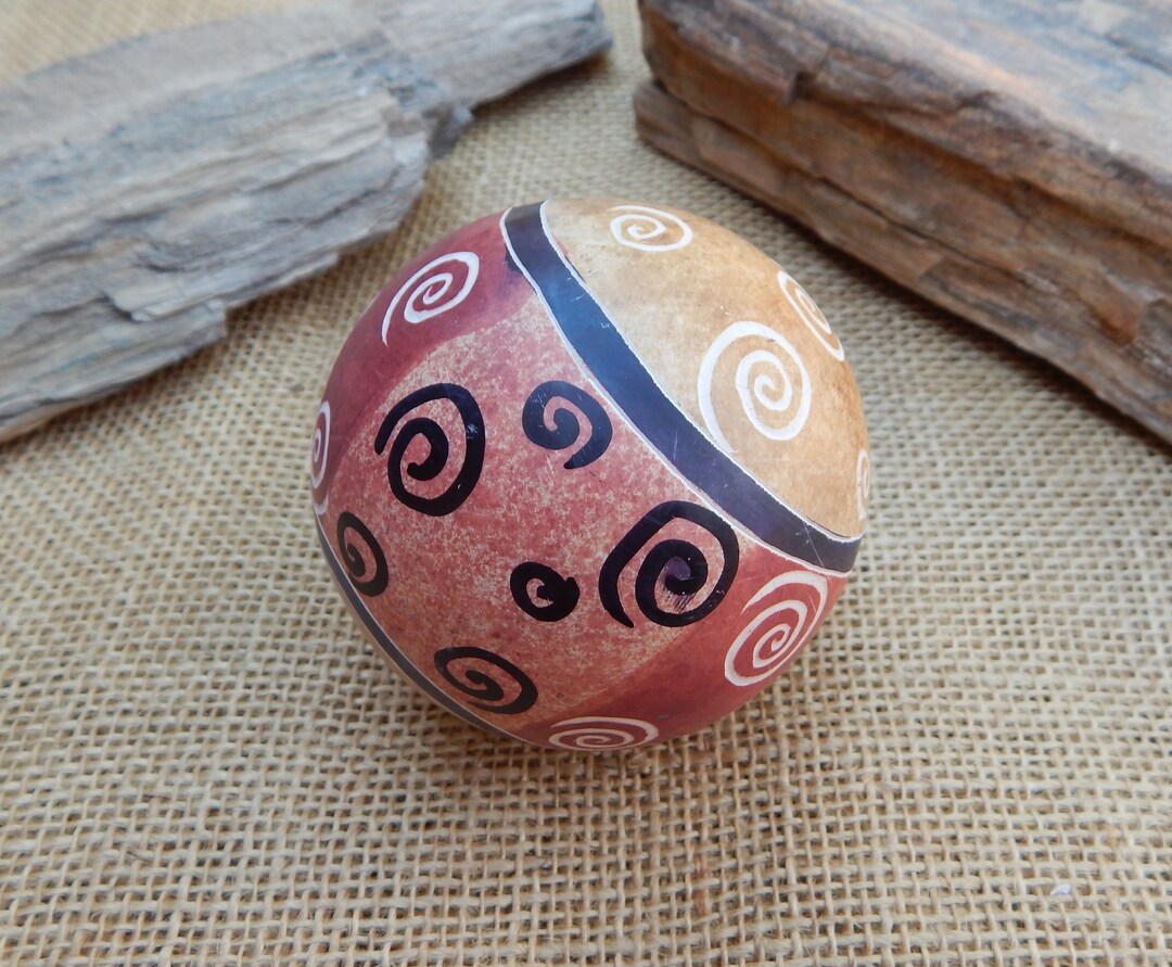 Hand Carved Ceramic Sphere / Hand Carved Ceramic Ball / Hand Carved ...