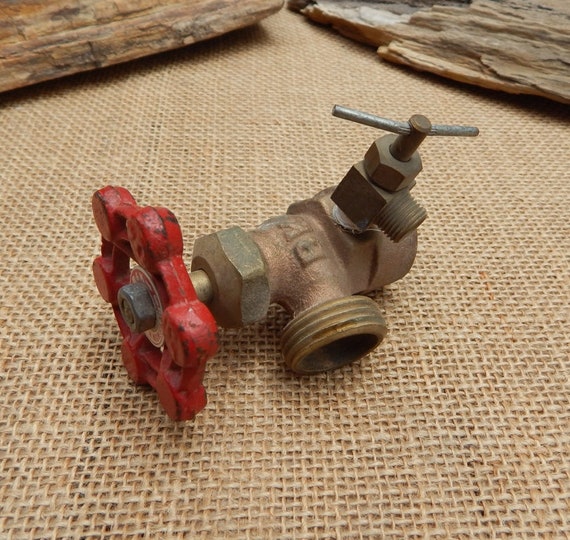 Red Handle Brass Valve / Red Handle Solid Brass Double Valve / - Etsy