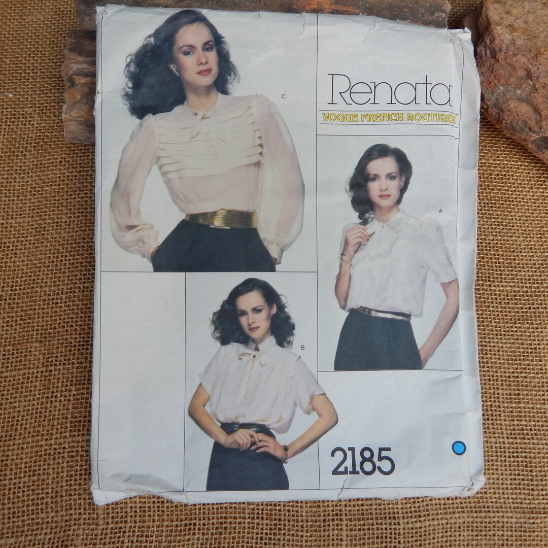 Renata Sewing Pattern 2185 by Vogue / 3 Blouse Pattern / Vogue French ...