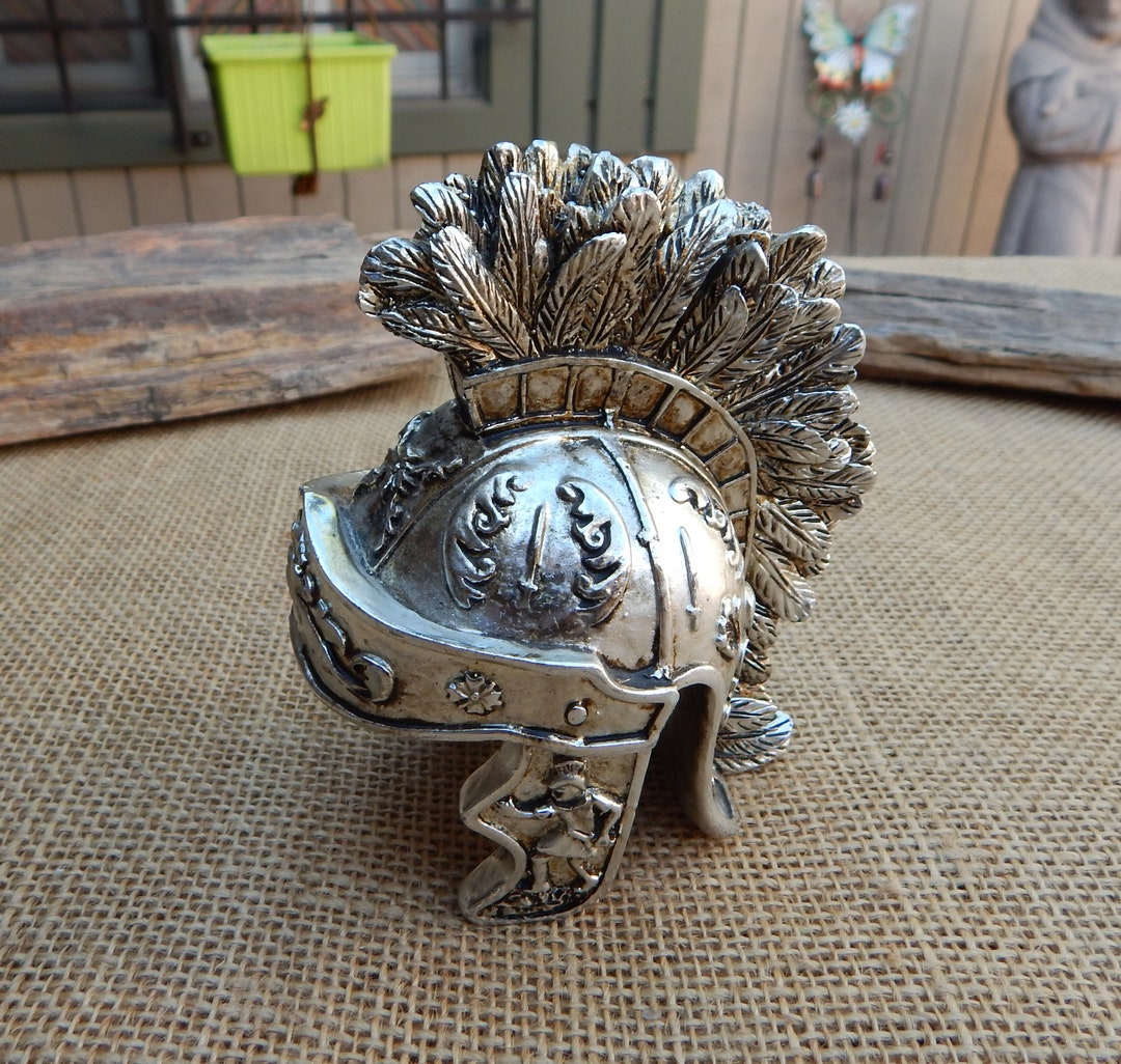Small Ornate Replica Medieval Helmet With Feathers / Small - Etsy