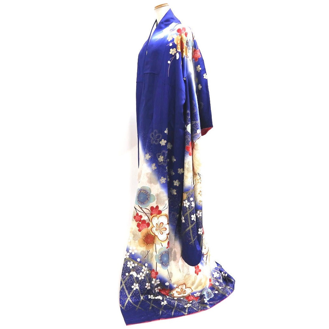 Furisode Blue Plum Blossom Branch Tall Silk #9702J5 - Etsy