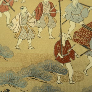 Fukuro Obi Beige Gold Samurai Genji Silk BB260V5 - Etsy