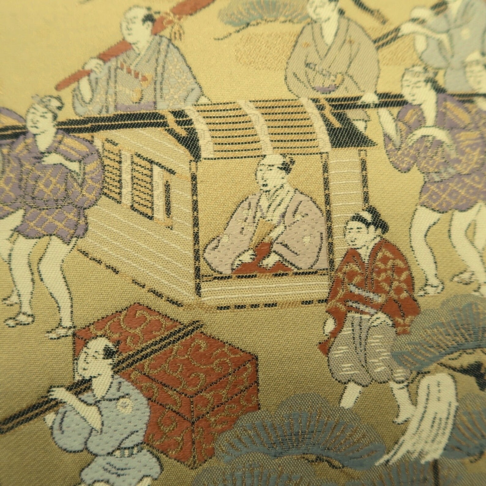 Fukuro Obi Beige Gold Samurai Genji Silk BB260V5 - Etsy