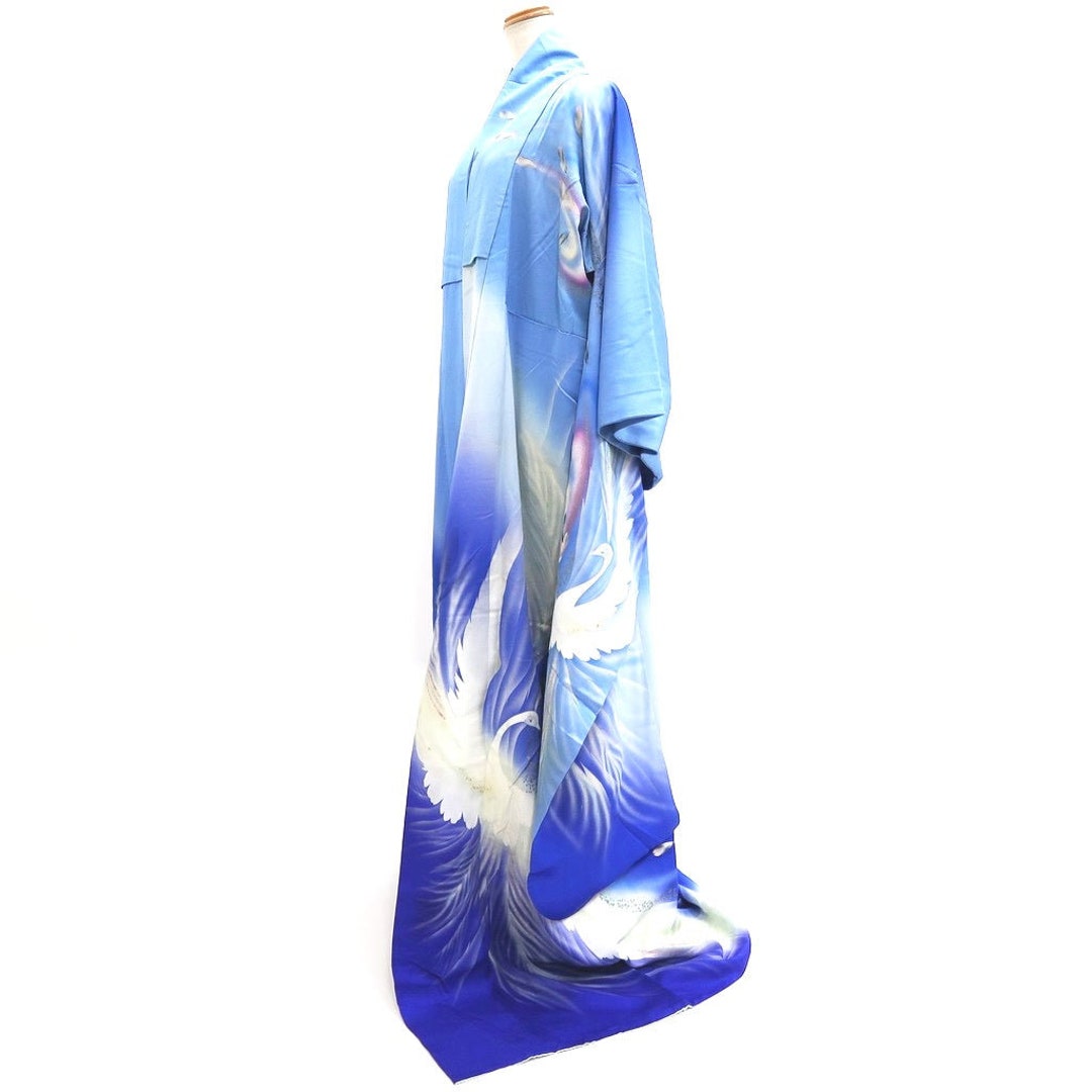 Furisode Blue Peacock Tall Silk 9709J5 - Etsy