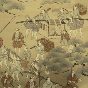 Fukuro Obi Beige Gold Samurai Genji Silk BB260V5 - Etsy