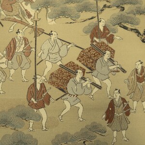 Fukuro Obi Beige Gold Samurai Genji Silk BB260V5 - Etsy