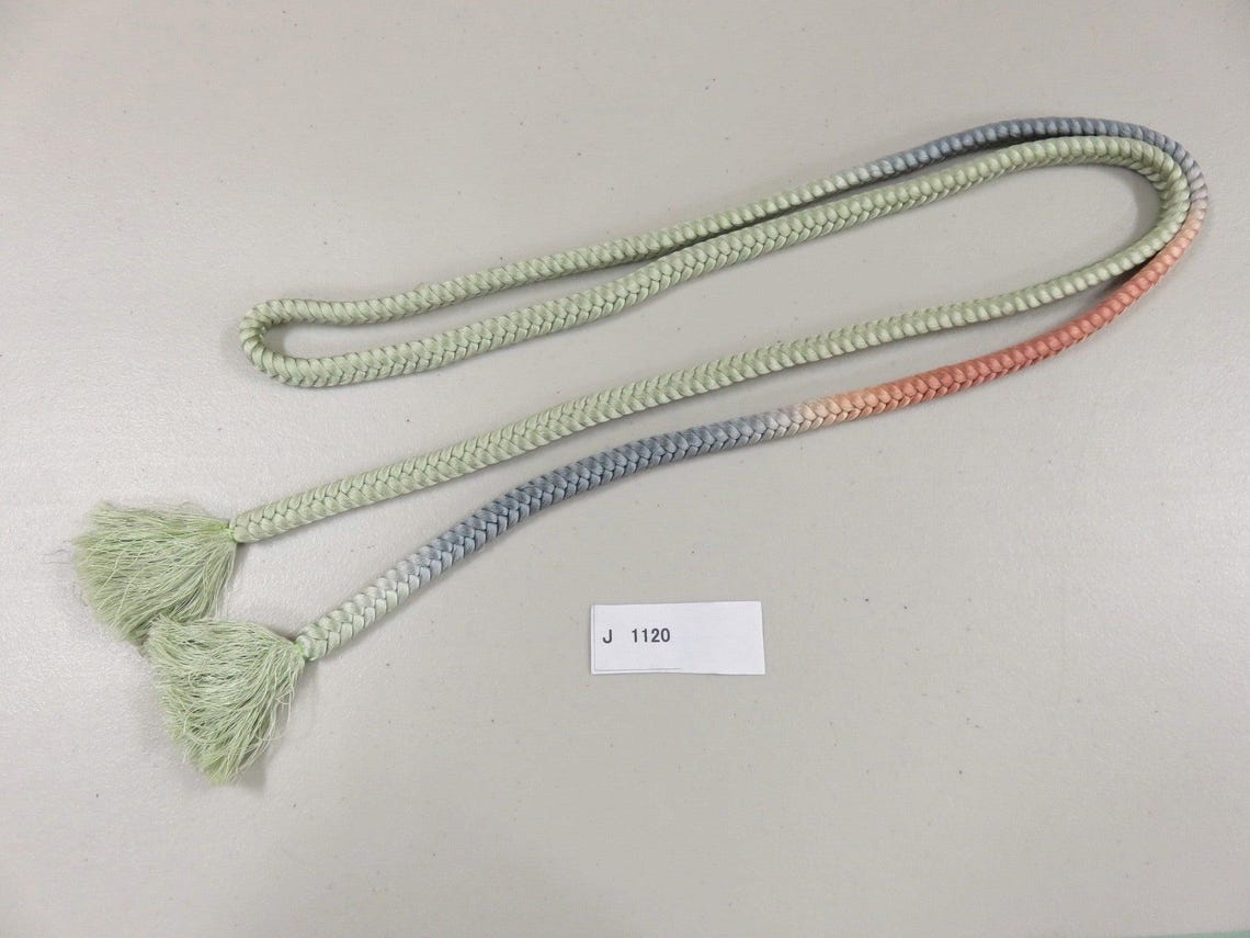J#1120 Silk Obijime Belt Tie Braided Cord 65.4in(166cm) - Etsy