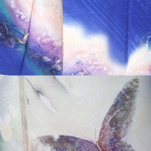 Kimono Blue Butterfly Hand Painted Silk #9665J3 - Etsy