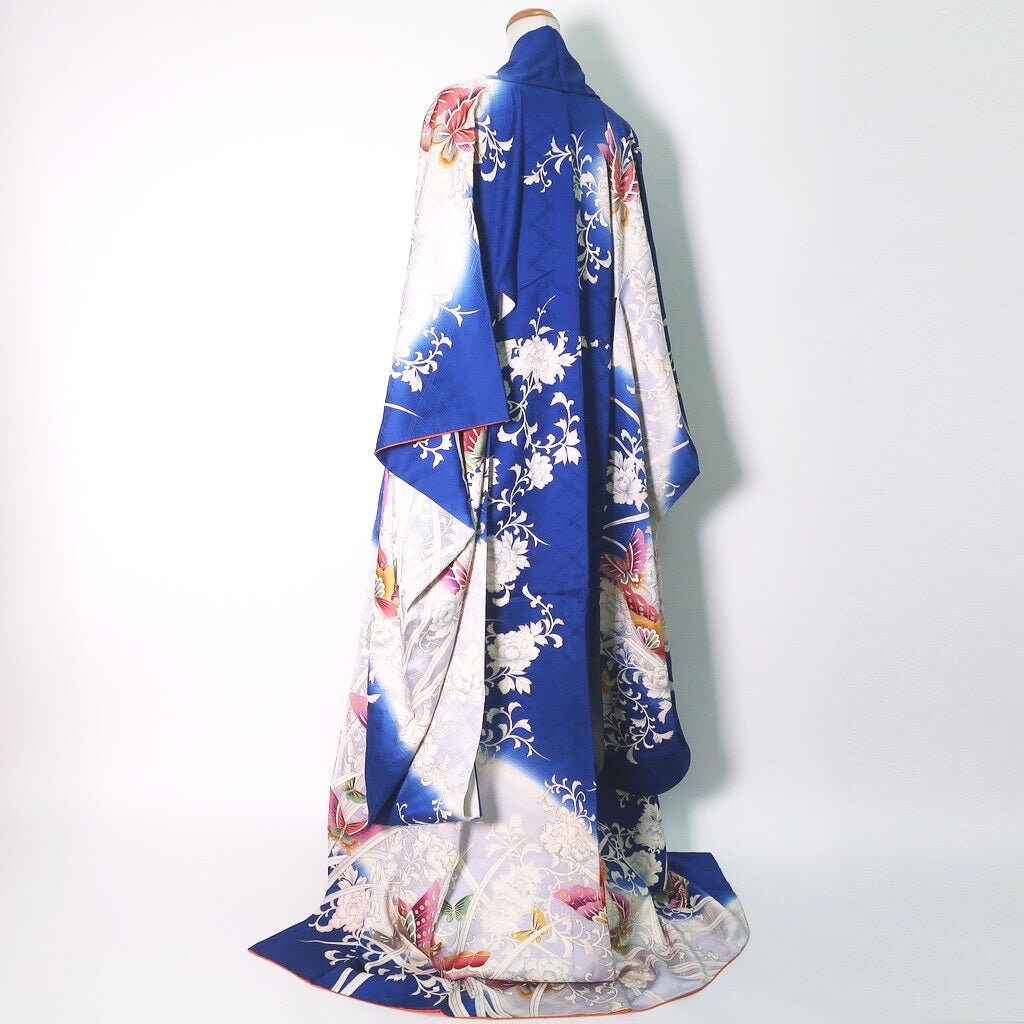 Furisode Blue Butterfly Silk 9154D4 - Etsy