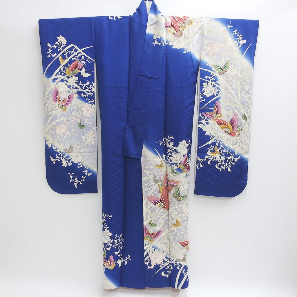 Furisode Blue Butterfly Silk 9154D4 - Etsy