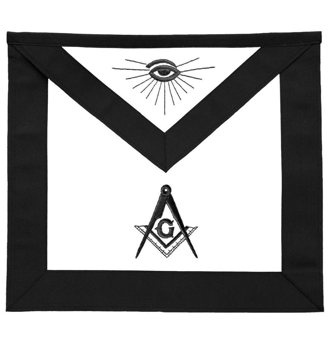 Master Mason Masonic Apron With Black Border, All-seeing Eye & Square ...