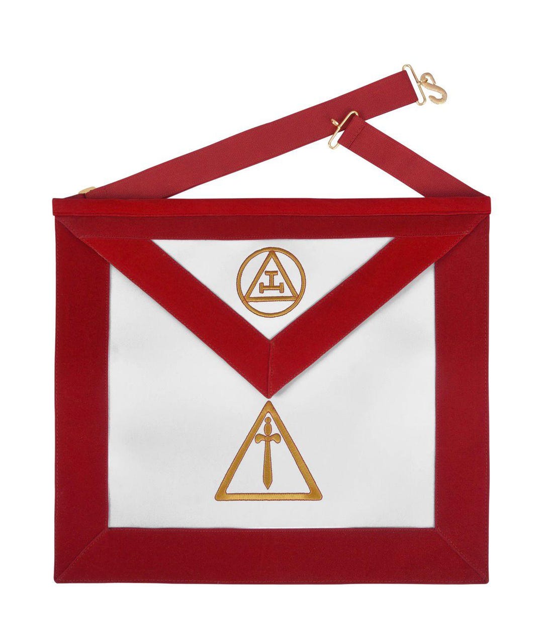 Royal Arch Masonic Apron With Gold Emblem and Red Trim Border - Etsy