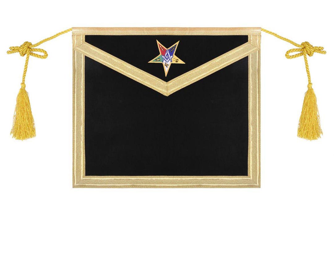 Order of the Eastern Star Black Velvet Apron With Gold Braid Trim ...