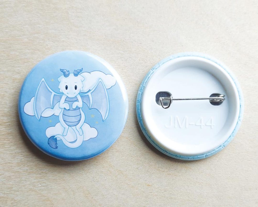 White Dragon Badge Cute Fantasy Pin for Collectors and Fans, Air Dragon ...