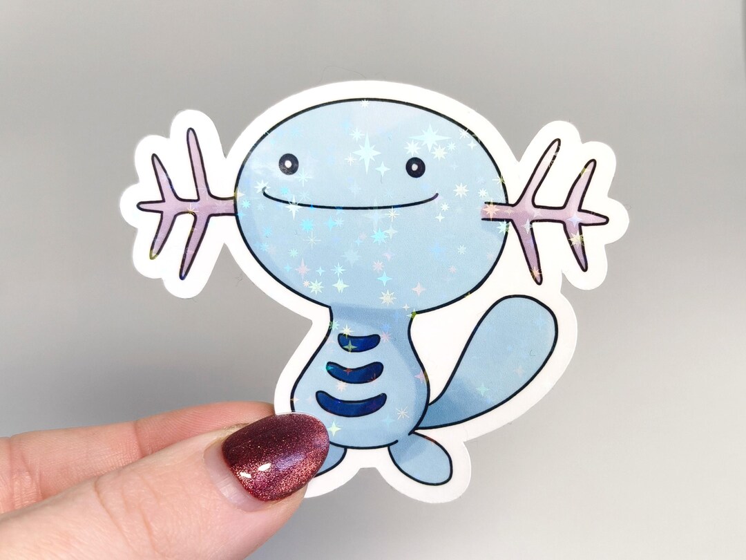 Wooper Pokemon Inspired Sticker Cute Holographic Vinyl Decal - Etsy