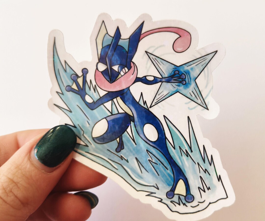 Greninja Water Warrior Holographic Sticker – Star Laminate Vinyl Decal ...