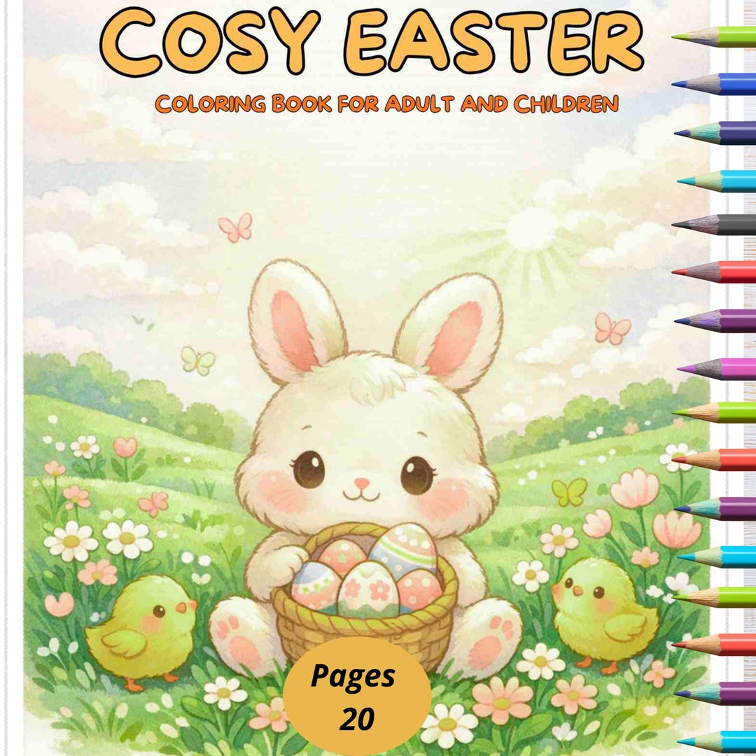 Cozy Easter Coloring Book PDF – 20 Printable Pages – Easter Coloring ...