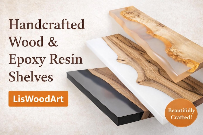 Black Epoxy Resin Live Edge Walnut Floating Shelf - Etsy