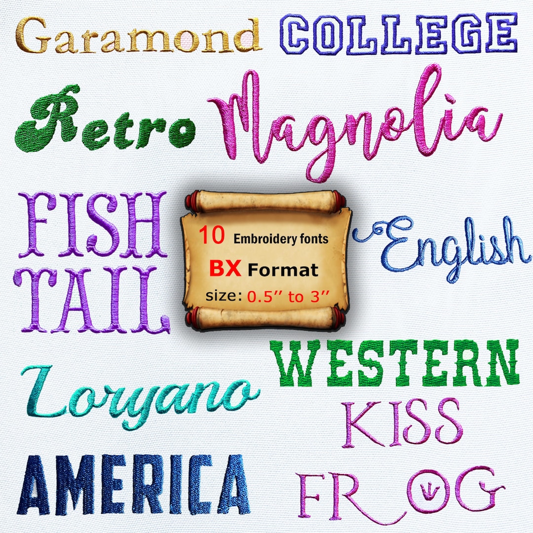 BX Embroidery Fonts, 10 BX Fonts, Embrilliance BX Fonts (digital ...
