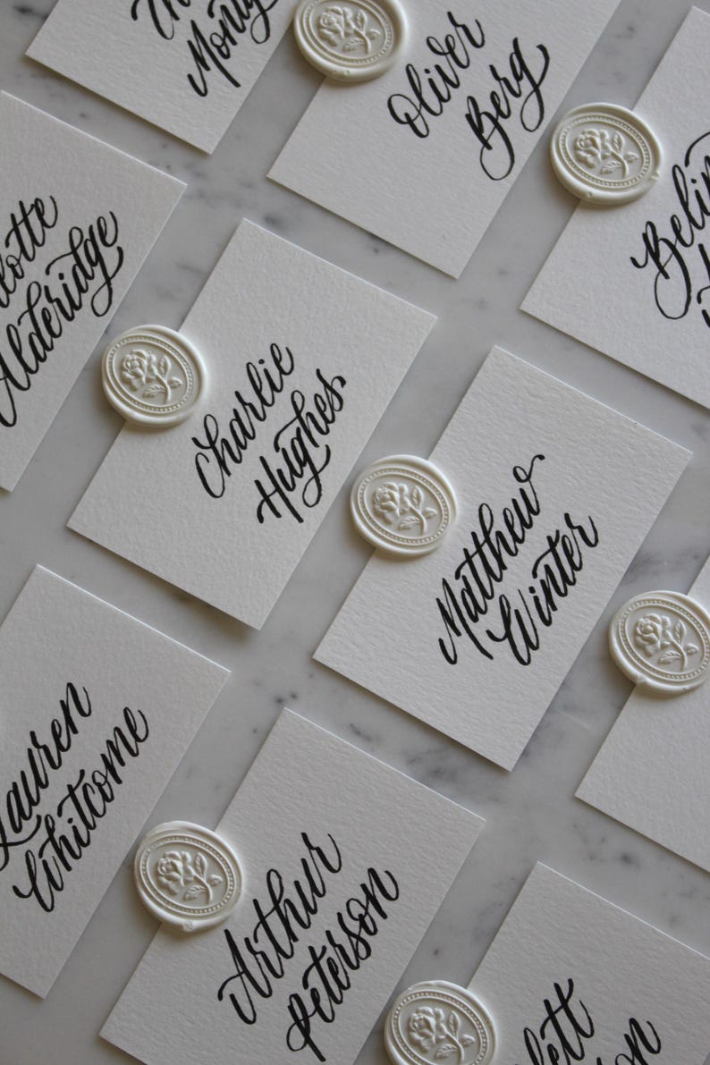 Custom Wax Seal Wedding Place Cards | Escort Cards | Wedding ...