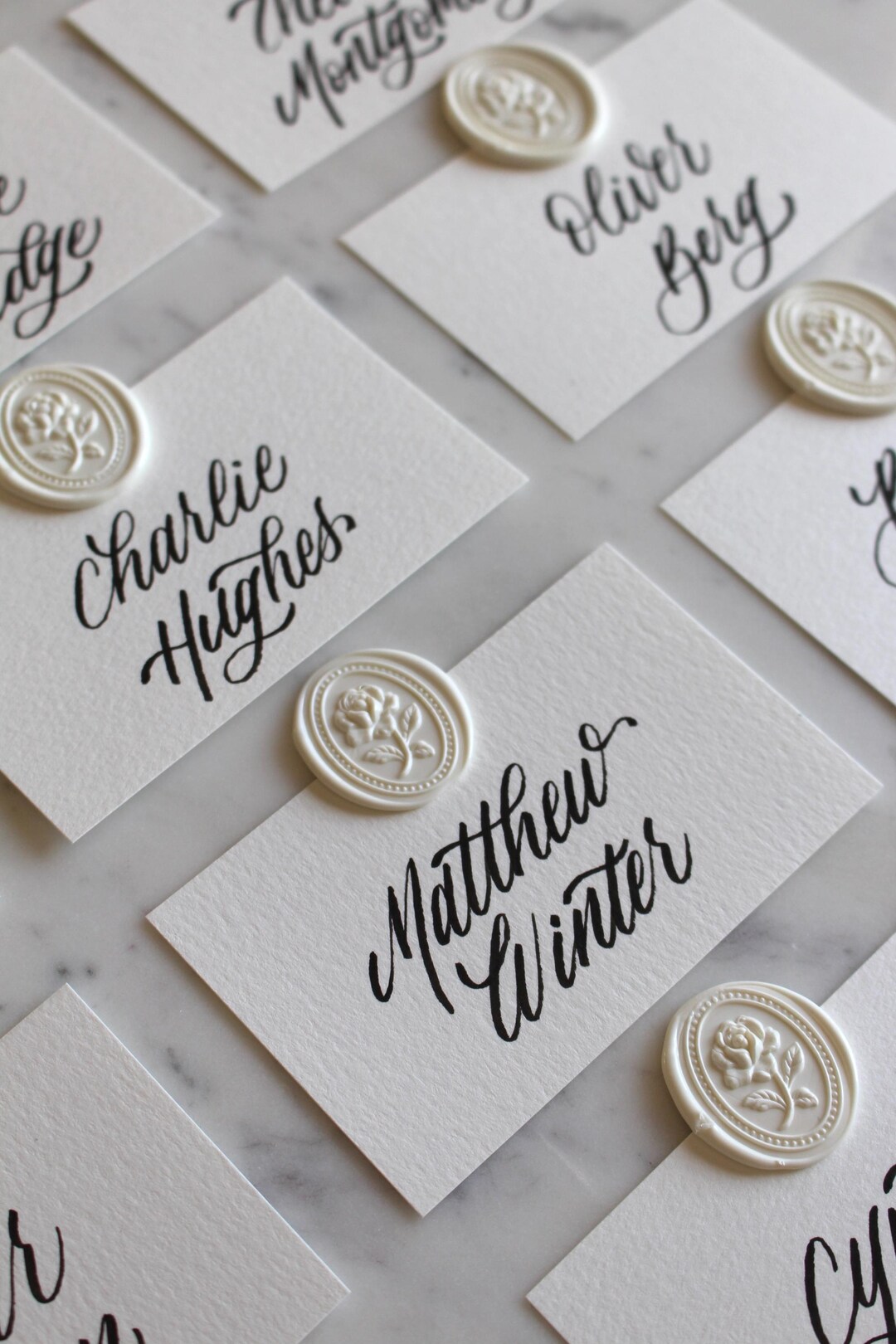 Custom Wax Seal Wedding Place Cards | Escort Cards | Wedding ...