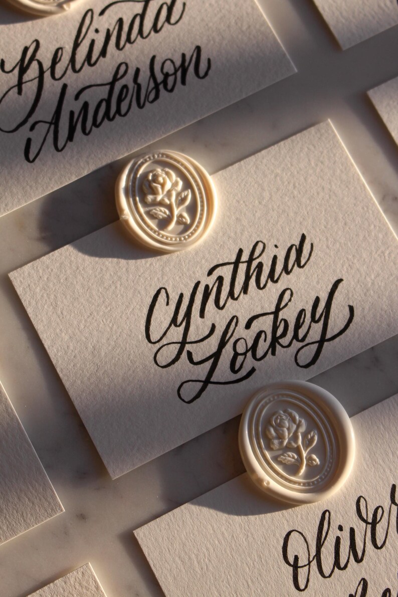 Custom Wax Seal Wedding Place Cards | Escort Cards | Wedding ...