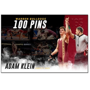 Wrestling 100 Win Banner - Etsy