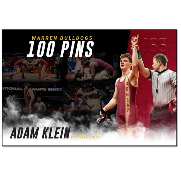 Wrestling 100 Win Banner - Etsy