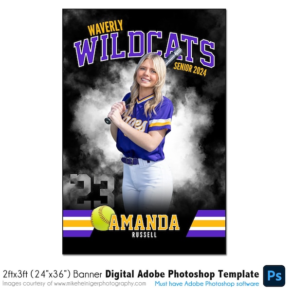 Softball Template for Photoshop - Etsy