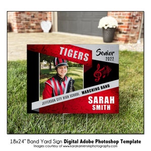 Marching Band Yard Sign Template 002: 18x24” Photoshop PSD ...