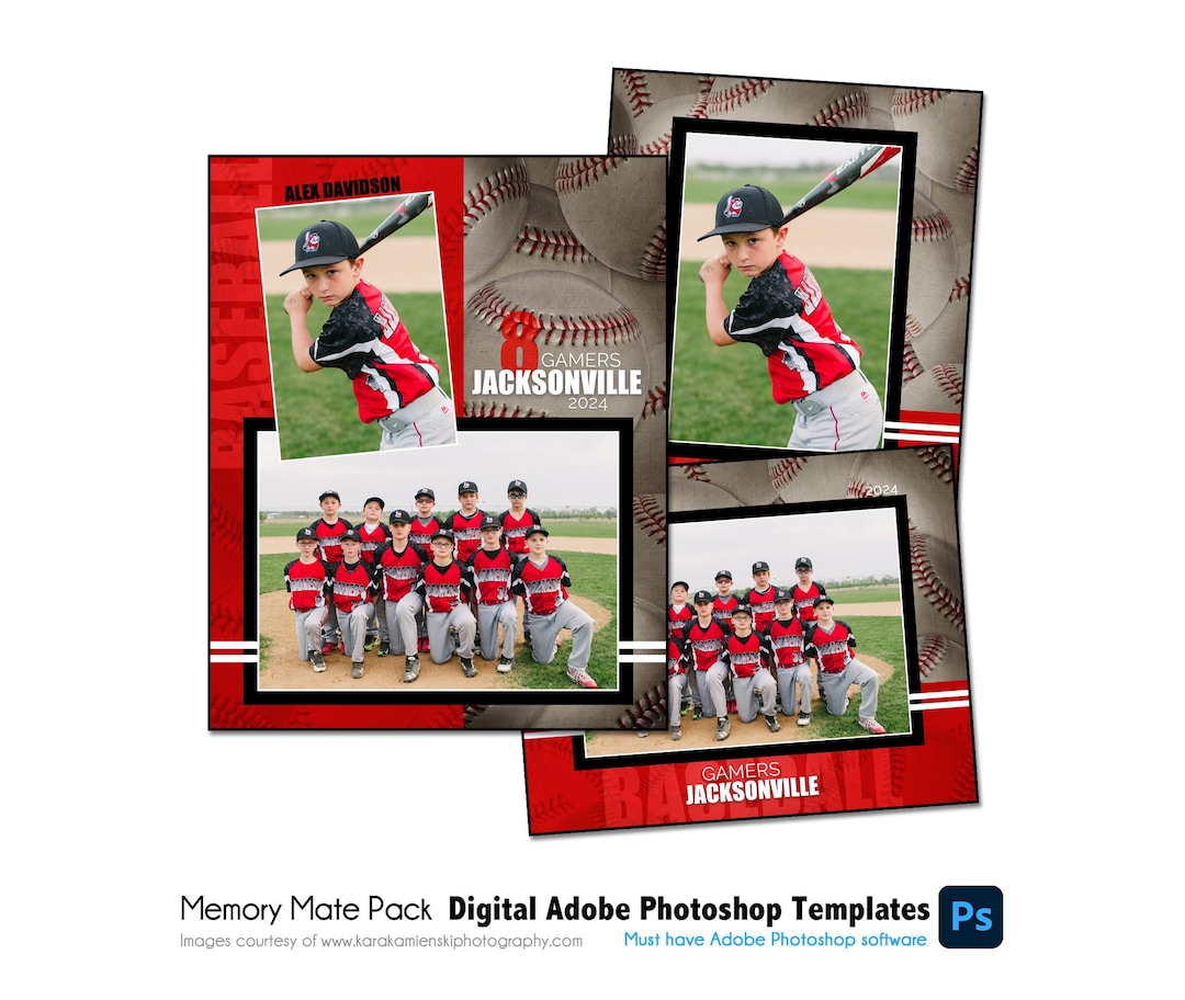 BASEBALL PACK AH | Adobe Photoshop Memory Mate Digital Template ...
