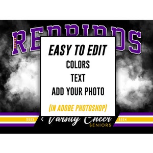 CHEERLEADING BANNER 002_H | 2ftx3ft (24"x36") Adobe Photoshop Digital ...