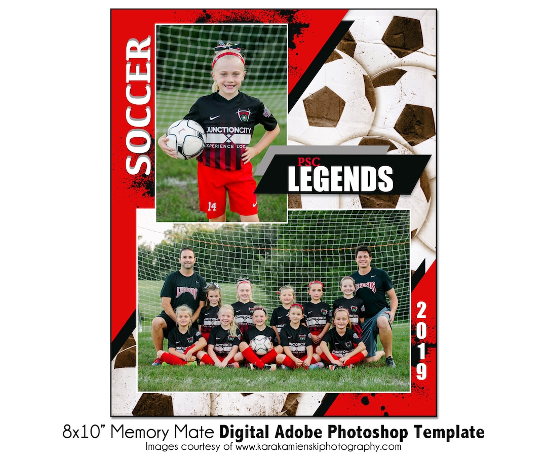 SOCCER MM008 | 8x10 Adobe Photoshop Memory Mate Digital Template ...
